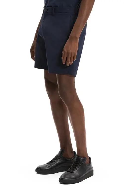 Theory Slim-straight Stretch Shorts - Navy