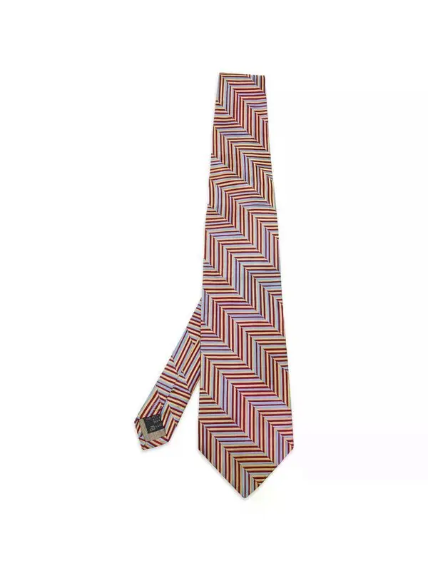 Ermenegildo Zegna Diagonal-patterned Silk Jacquard Tie - Multicolour