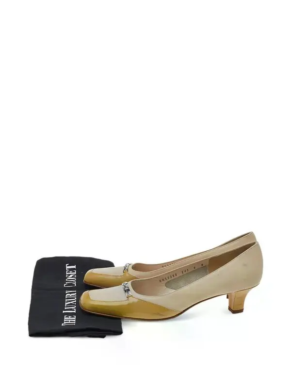 FERRAGAMO Logo-plaque Block Heel Pumps