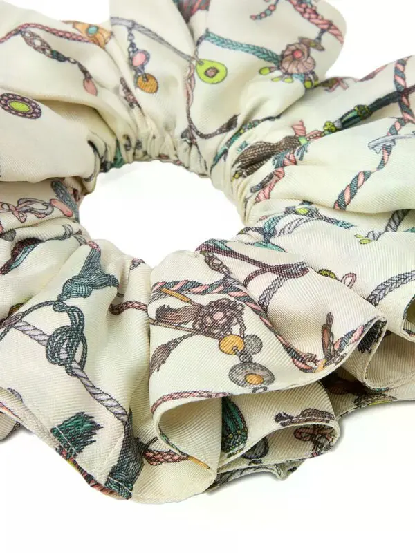 Versace Printed Silk Twill Scrunchie