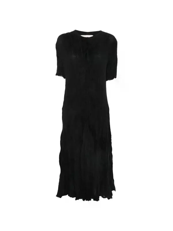 GONGDID DESIGN Crinkled Short-sleeve Midi Dress