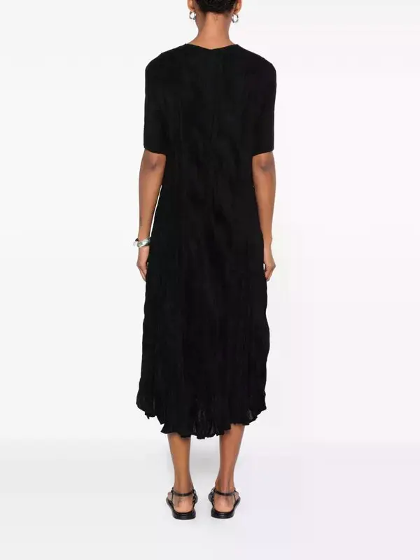 GONGDID DESIGN Crinkled Short-sleeve Midi Dress