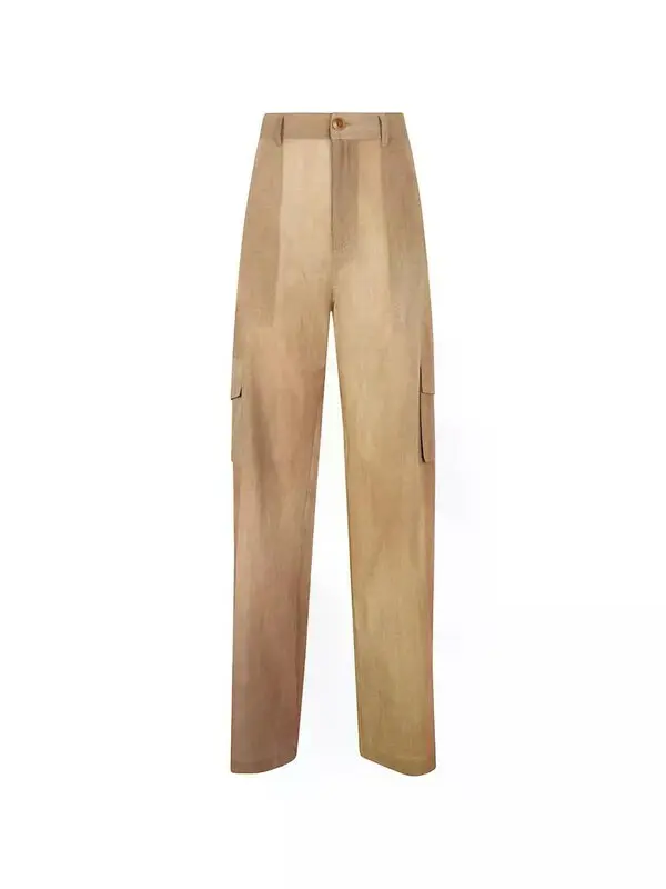 Ermanno Scervino Khaki Sheer Panel Cargo Pants - Brown