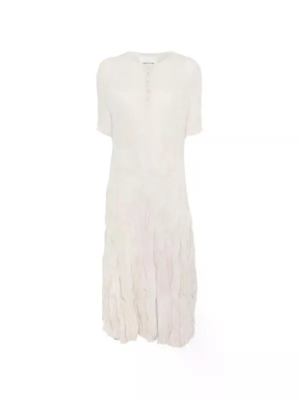 GONGDID DESIGN Crinkled Midi Dress - Neutrals