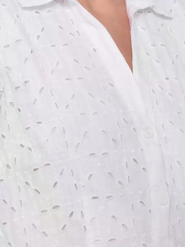 120% Lino Broderie Anglaise Belted Dress