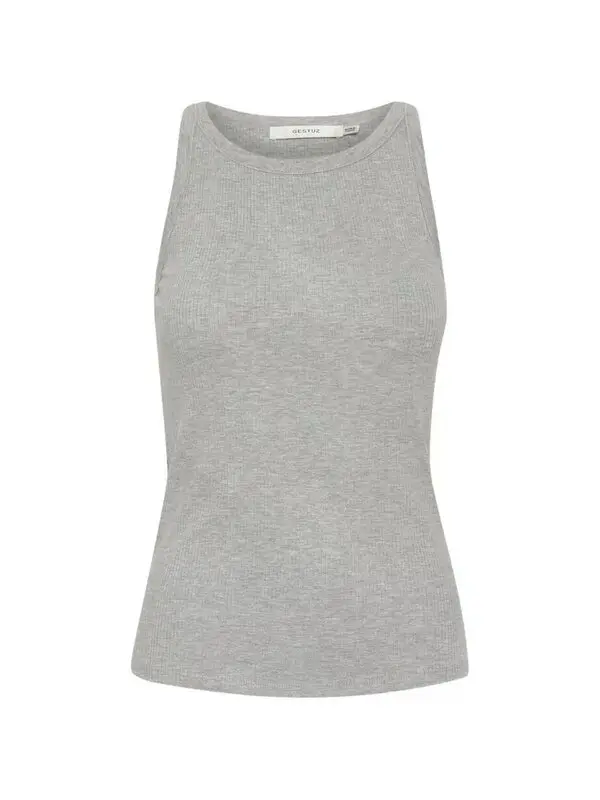 GESTUZ Ribbed Racer Back Tank Top - Grey