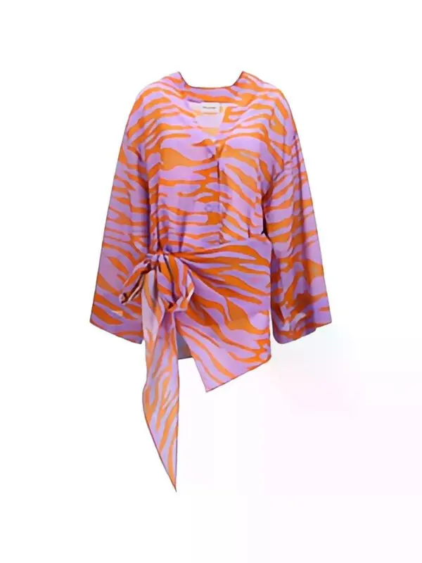 Attico Zebra-print Knotted Mini Dress - Pink
