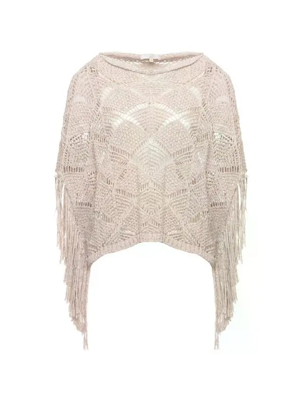 Antonelli Firenze Crochet-knit Sweater With Fringe Detail