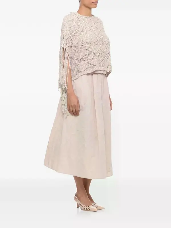 Antonelli Firenze Crochet-knit Sweater With Fringe Detail