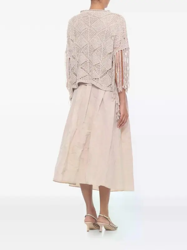 Antonelli Firenze Crochet-knit Sweater With Fringe Detail