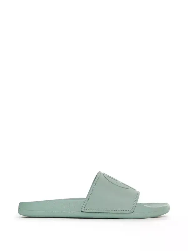 ANINE BING Isla Logo-embossed Slides - Green