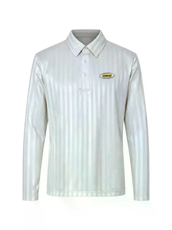 METALWOOD STUDIO Player Stripe-pattern Long-sleeve Polo Shirt