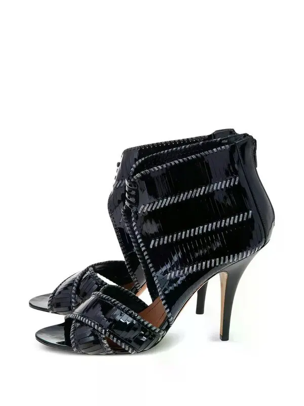 Givenchy Stripe-cut Patent Leather Ankle Boots