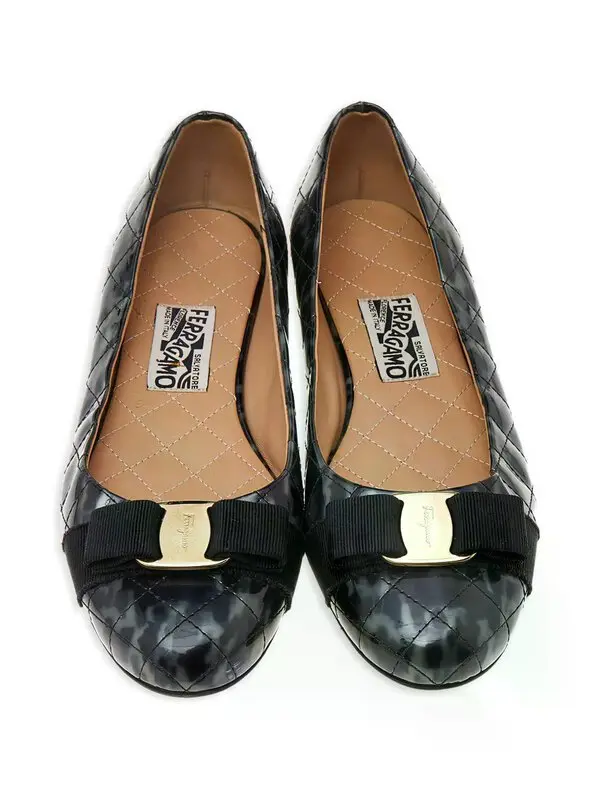 FERRAGAMO Vara Bow Quilted Ballet Flats