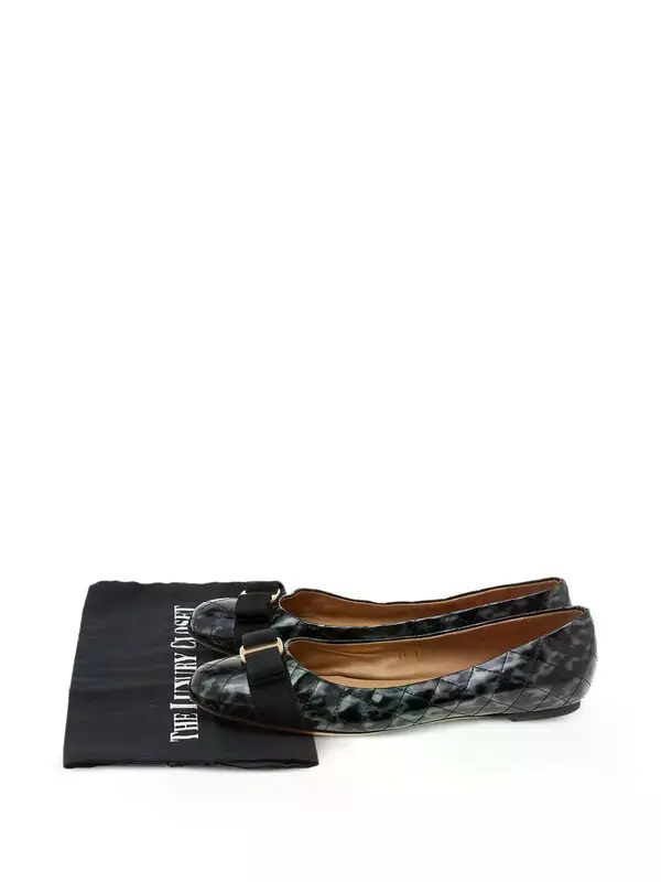 FERRAGAMO Vara Bow Quilted Ballet Flats