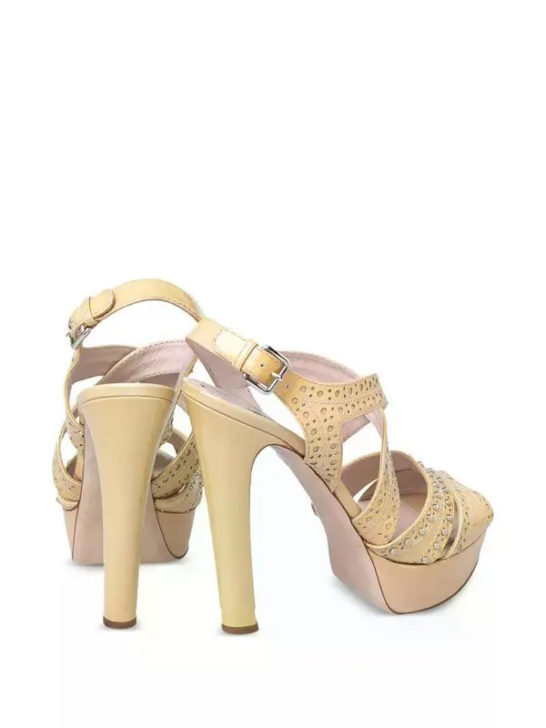 Miu Miu Patent Leather Platform Sandals - Yellow
