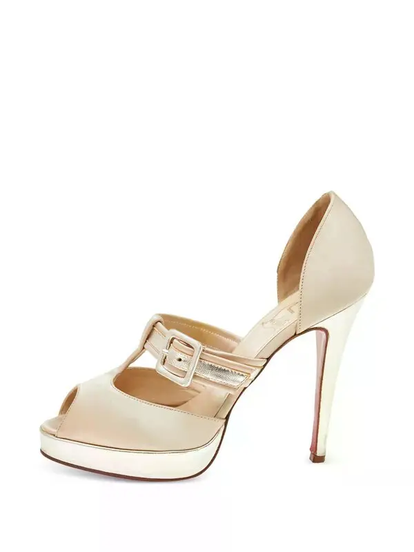 CHRISTIAN LOUBOUTIN Peep-toe Buckled Pumps