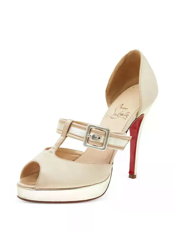 CHRISTIAN LOUBOUTIN Peep-toe Buckled Pumps
