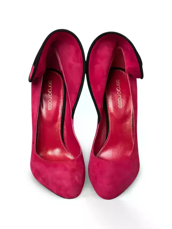 SERGIO ROSSI Suede Swirl Detail Pumps