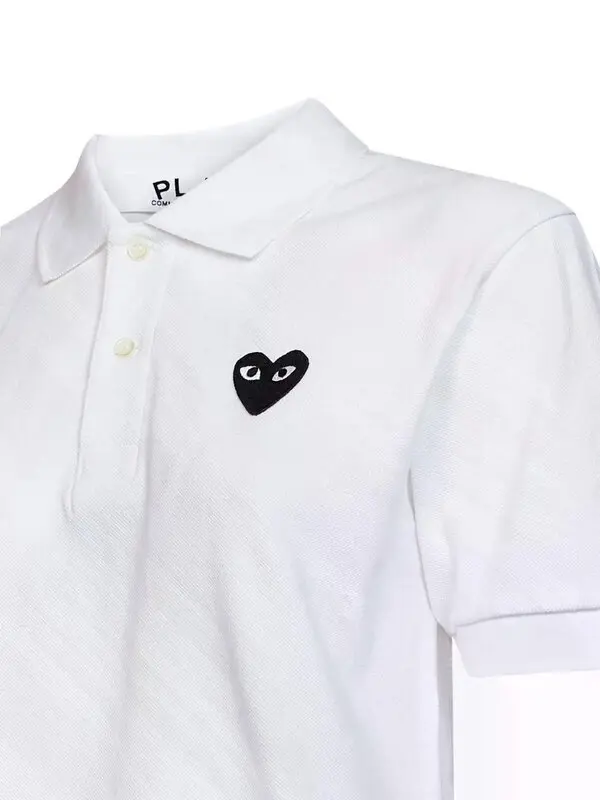 Play Comme Des Garcon Embroidered Heart Patch Polo Shirt