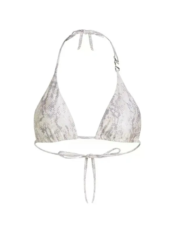 Karl Lagerfeld Snake-print Triangle Bikini Top