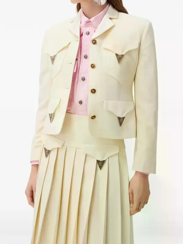 Versace Embellished-pocket Single-breasted Blazer