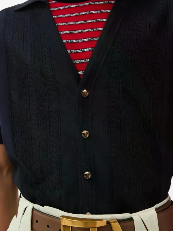 Versace Silk-cotton Knit Polo