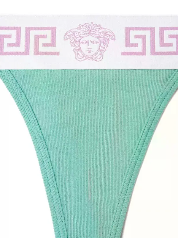 Versace Ribbed Cotton Thong