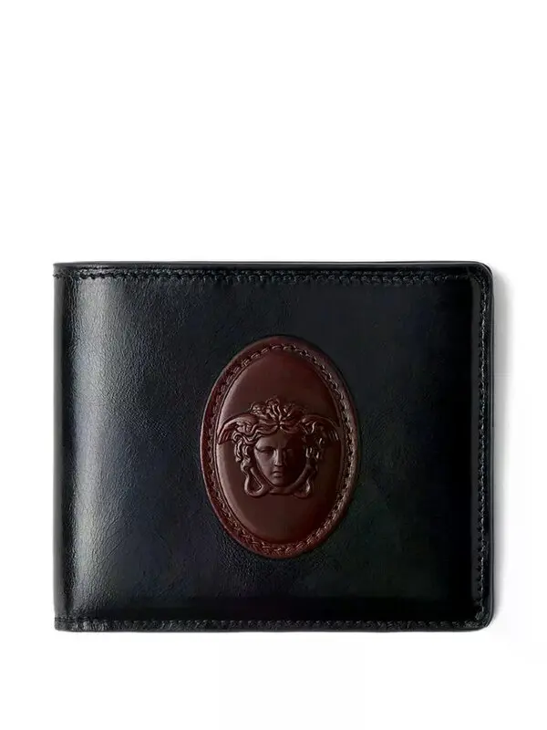 Versace Roomy Leather Wallet - Black