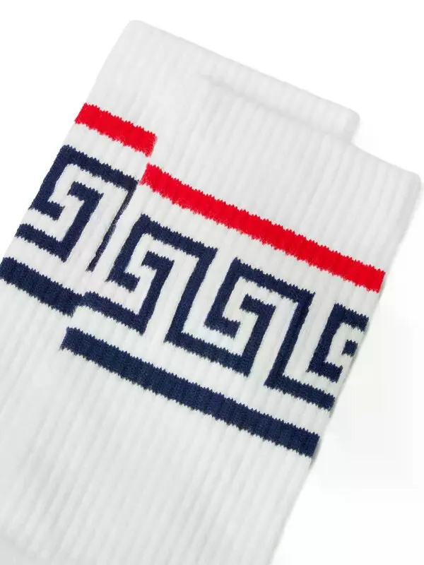 Versace Greca Pattern Ribbed Cotton Socks