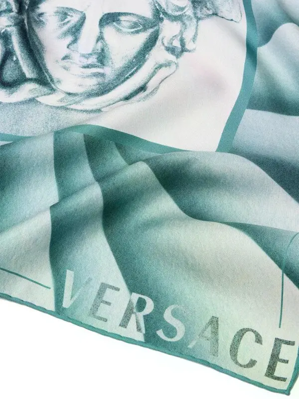 Versace Printed Silk Twill Scarf 55 Cm