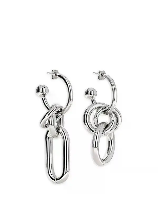JUSTINE CLENQUET Troy Asymmetric Chain-link Earrings - Silver