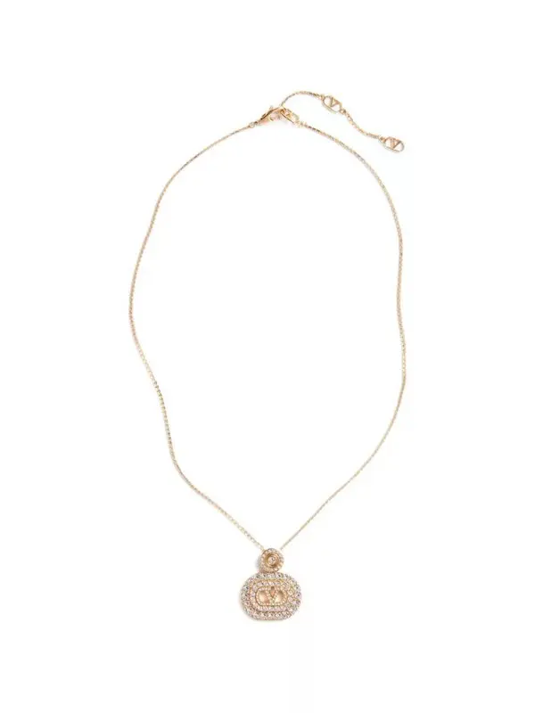 Valentino Garavani Vlogo Signature Crystal Necklace - Gold