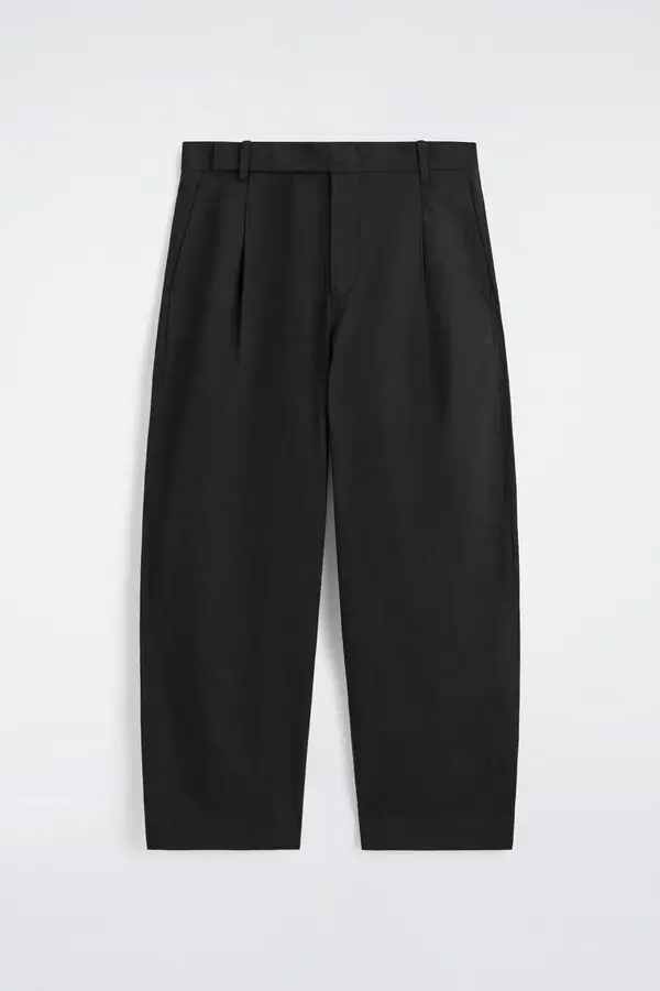 Cos Cotton-linen Relaxed-fit Barrel-leg Pants