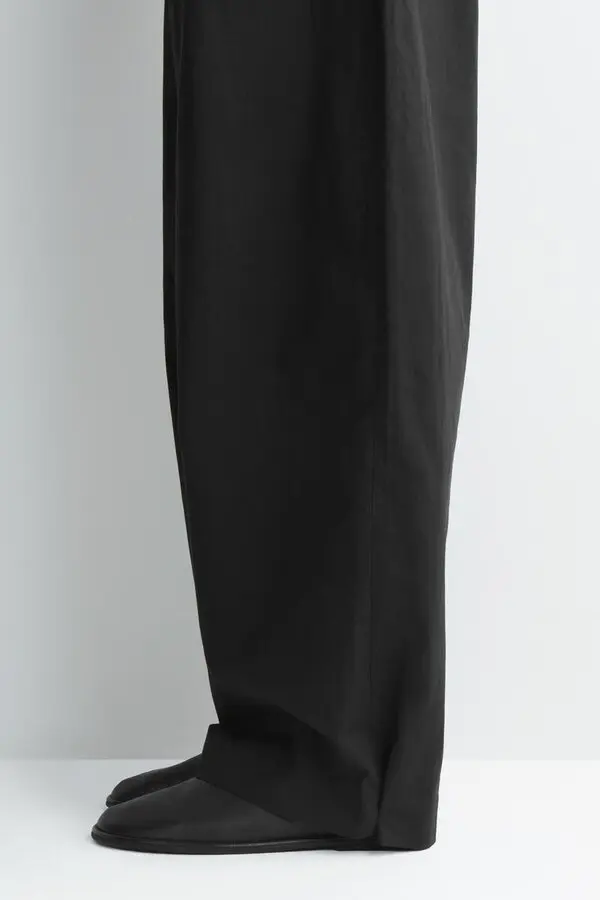 Cos Cotton-linen Relaxed-fit Barrel-leg Pants