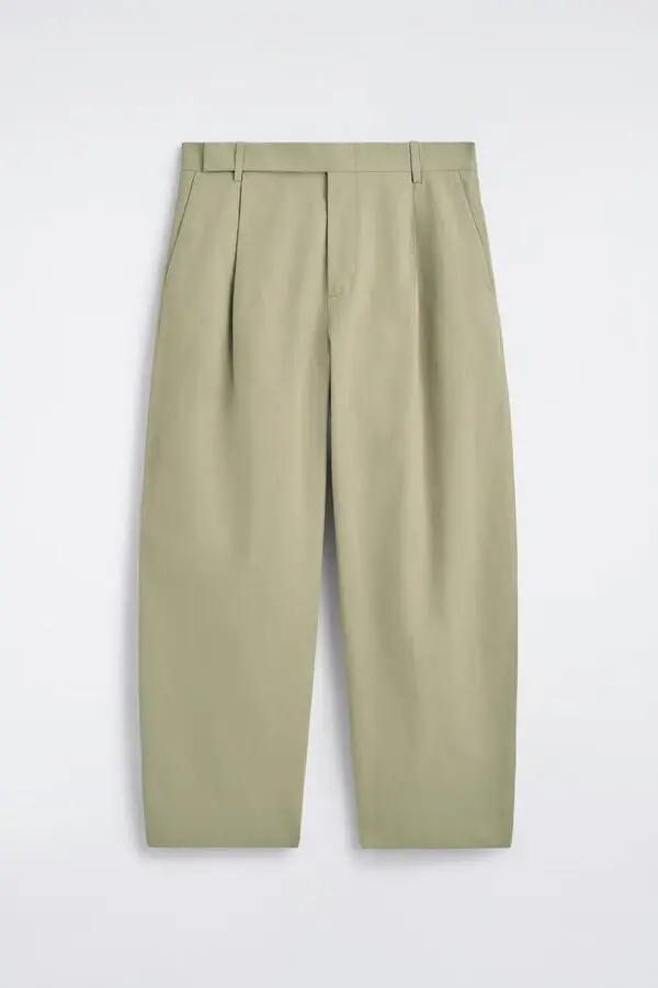 Cos Cotton-linen Relaxed-fit Barrel-leg Pants