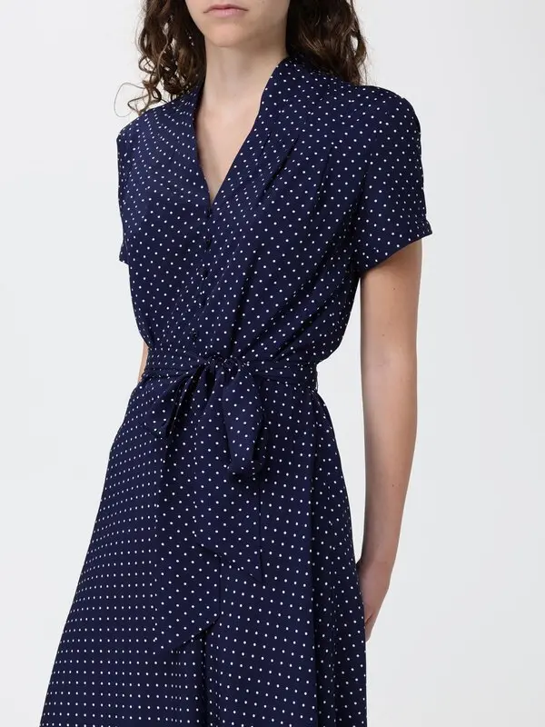 Ralph Lauren Polka Dot Midi Wrap Dress
