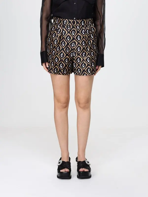 Max Mara Printed Silk Shorts - Black