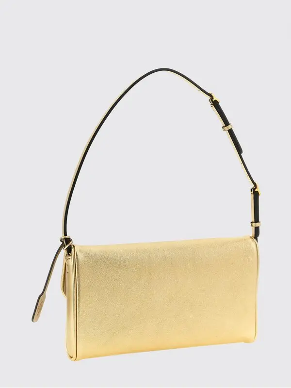 Valentino Garavani Devain Mini Shoulder Bag In Laminated Nappa Leather - Gold