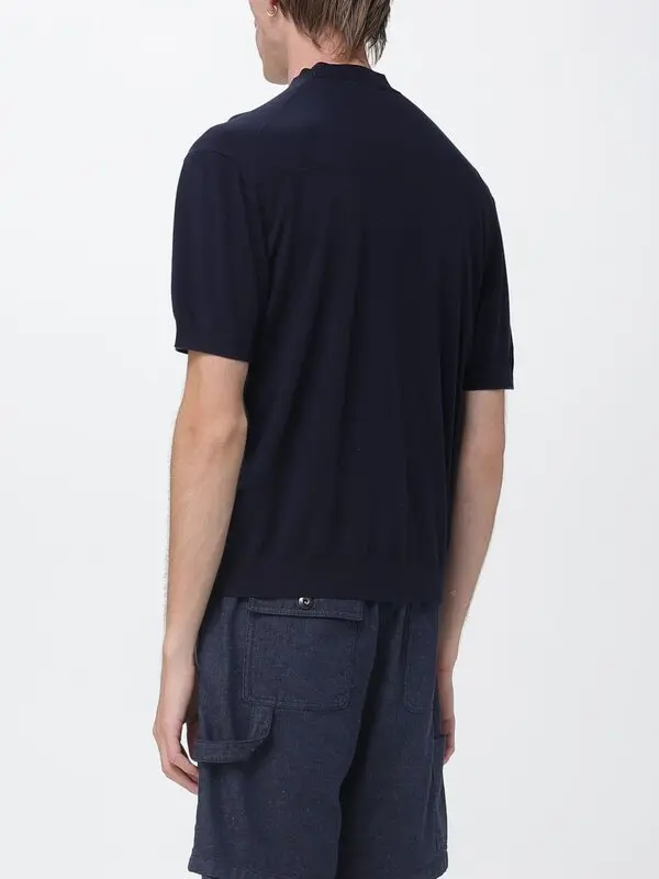 PAOLO PECORA Short Sleeve Knit Top - Blue