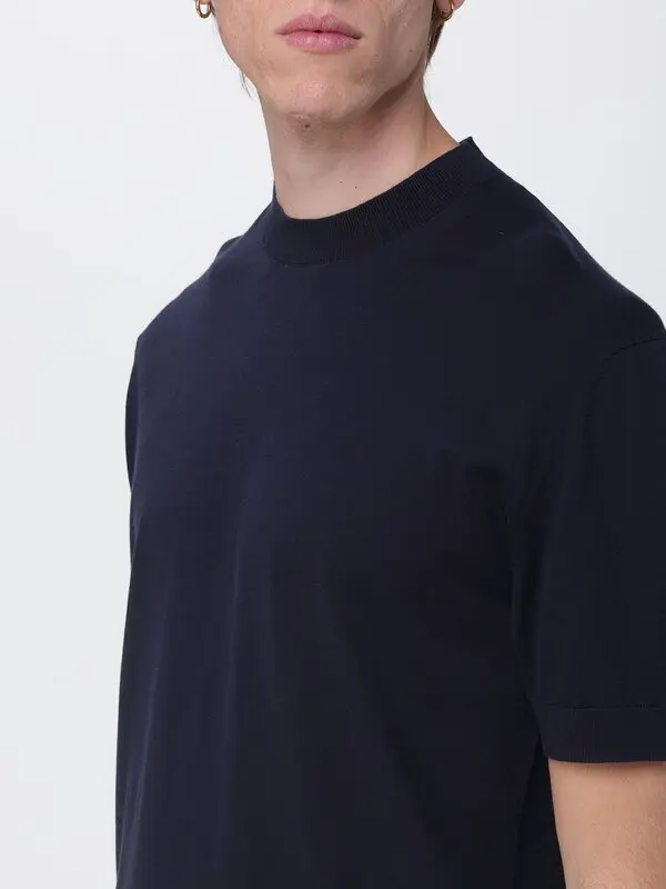 PAOLO PECORA Short Sleeve Knit Top - Blue
