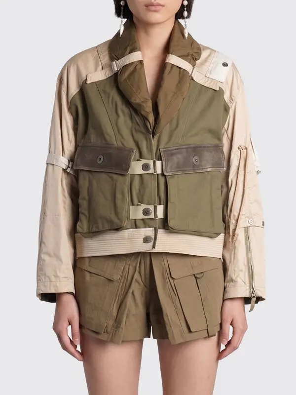Isabel Marant Étoile Julissa Bi-color Gabardine And Stretch Poplin Jacket - Green