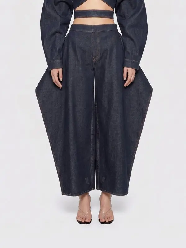 Alaïa Wide Leg Denim Pants