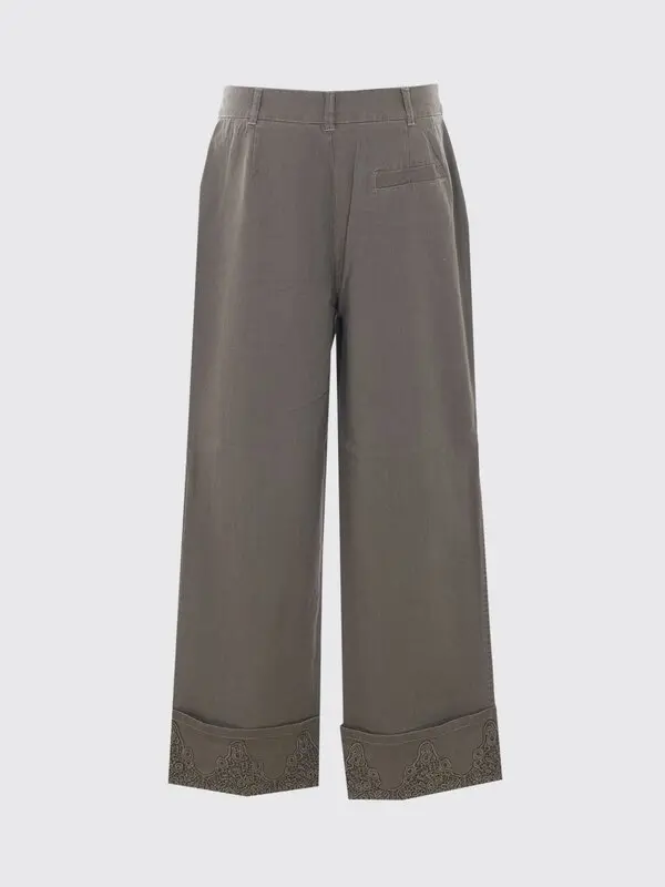 Liu Jo Wide Leg Cropped Trousers With Rhinestone Embellishments