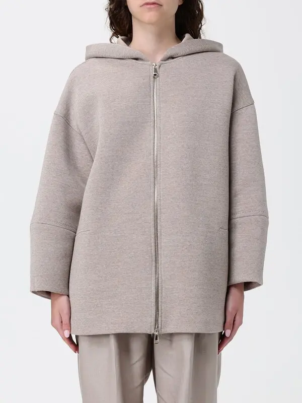 Max Mara Virgin Wool Blend Hoodie - Beige