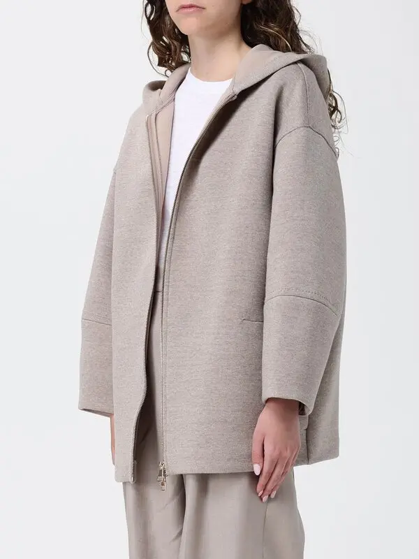 Max Mara Virgin Wool Blend Hoodie - Beige