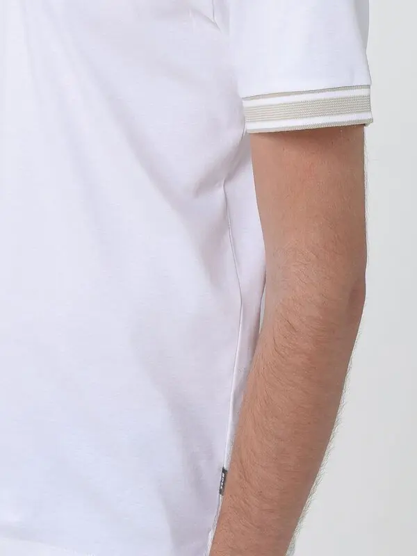 BOSS Cotton Polo Shirt With Logo - White