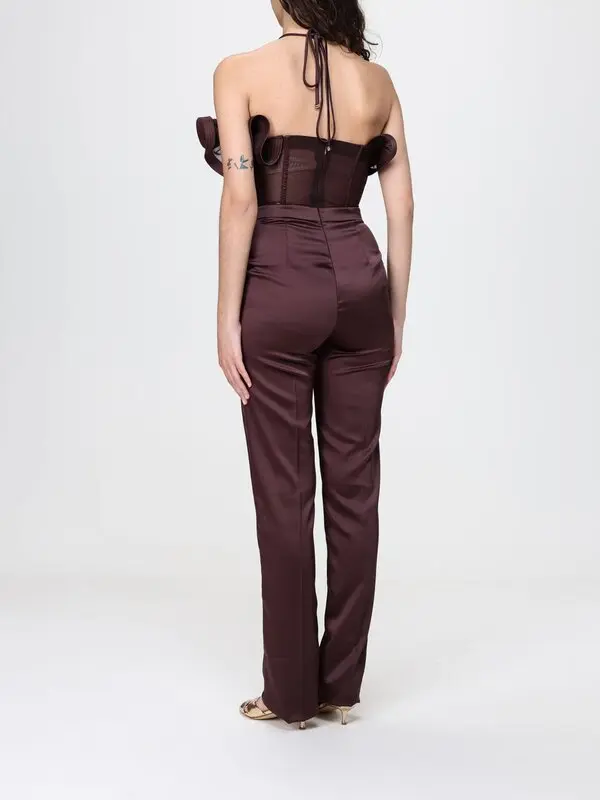 Elisabetta Franchi Halter Neck Ruffle Detail Jumpsuit