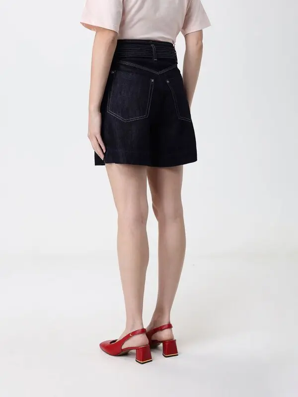 BOSS Denim Shorts With Graphic Print And Belt