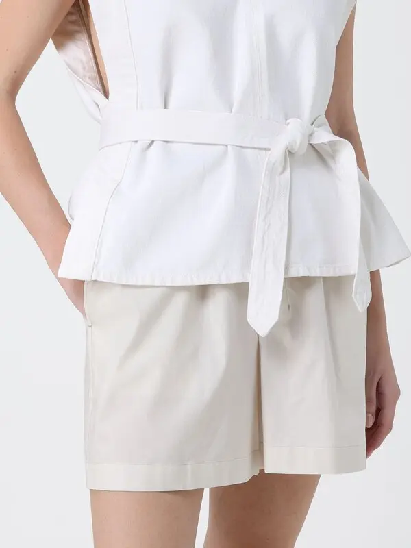 LEMAIRE Sleeveless V-neck Denim Top With Tie Waist - White